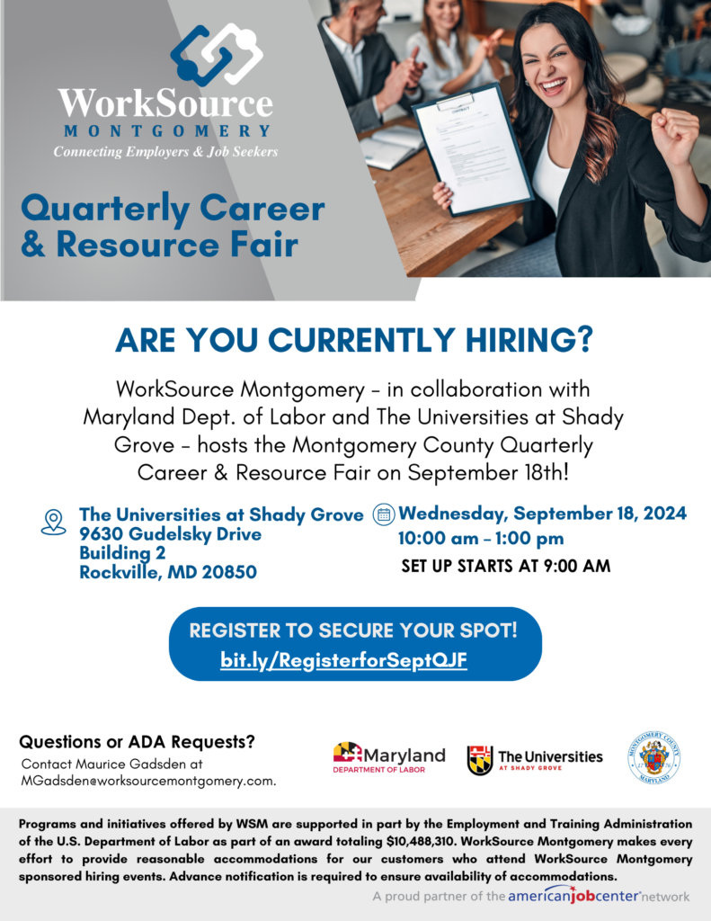Montgomery County Quarterly Career & Resource Fair | WorkSource Montgomery