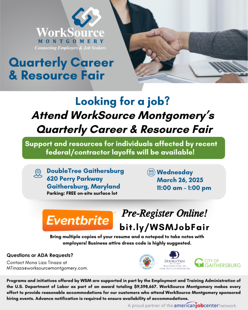 Montgomery County Quarterly Career & Resource Fair | WorkSource Montgomery