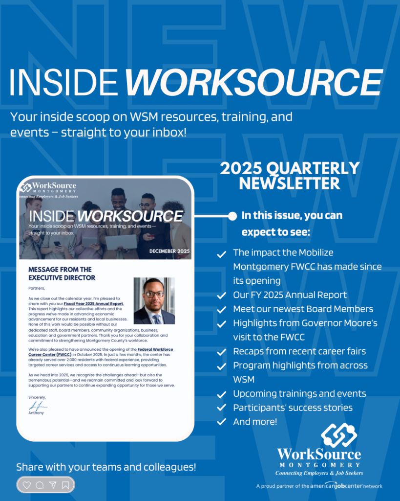 Inside WorkSource: WSM’s 2025 Q4 Newsletter | WorkSource Montgomery